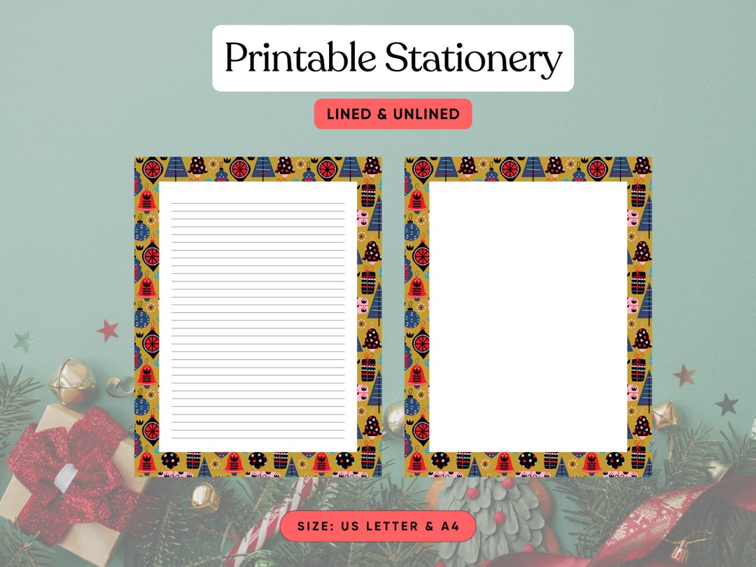 Christmas Writing Paper, Letter Paper, Letters to Santa A4 US Letter ...