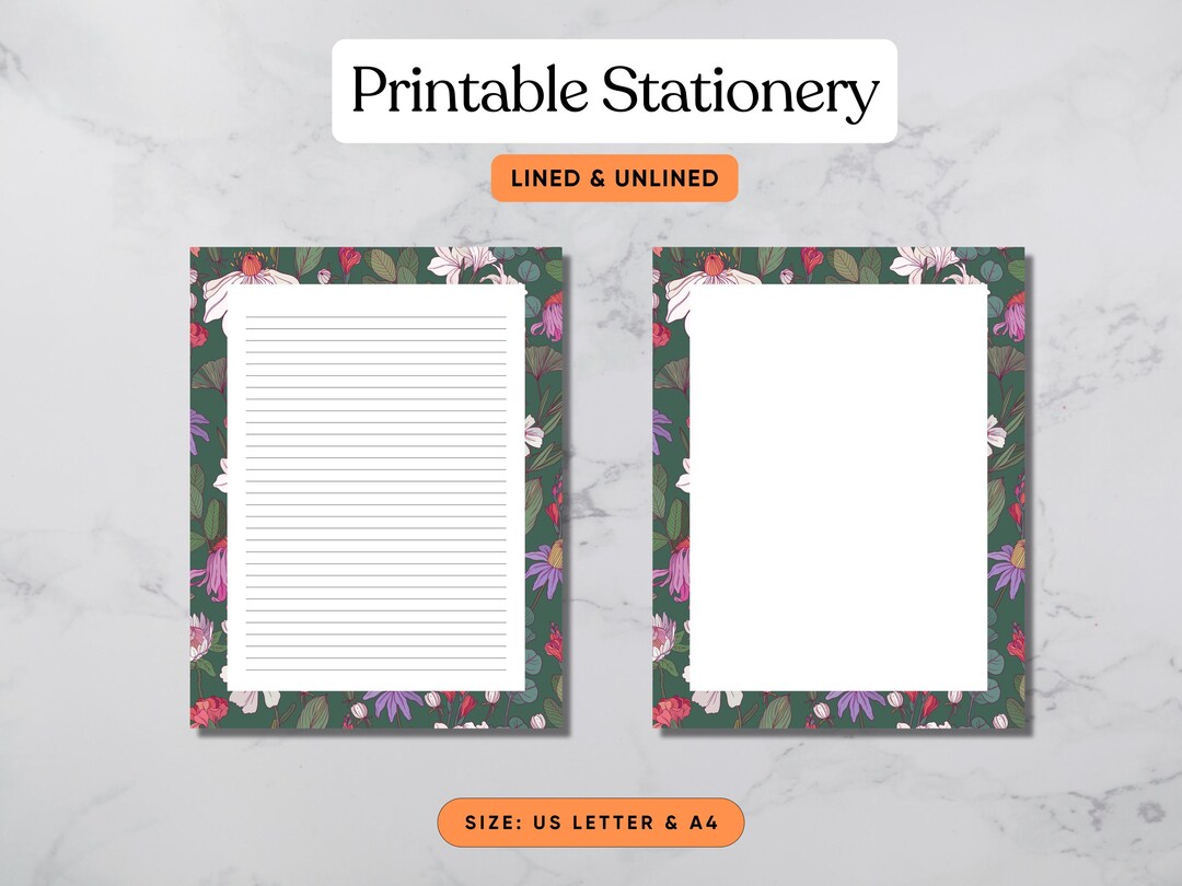 Flower Power Letter Writing Paper, Stationery Paper, Printable Letter ...