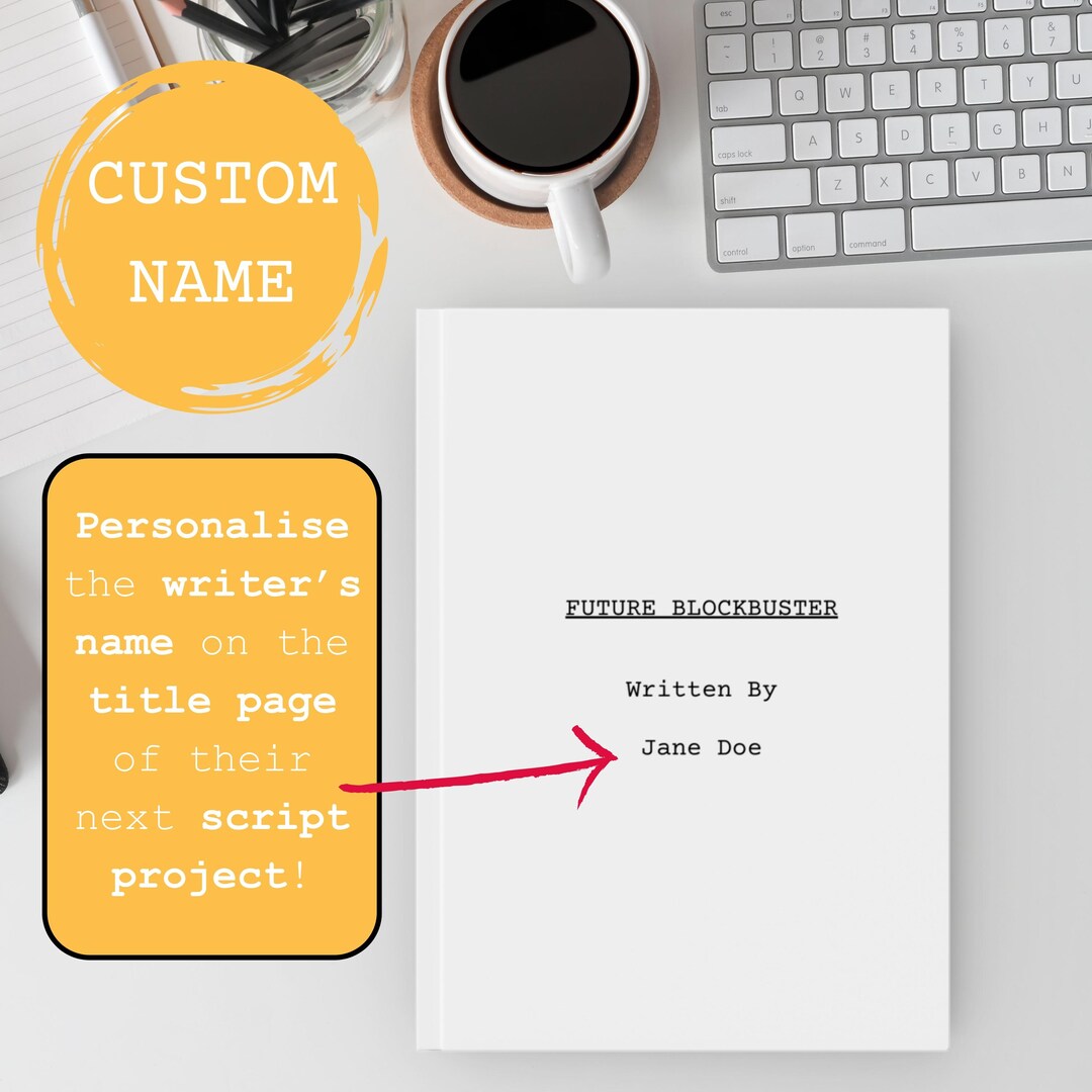 Future Blockbuster Personalised Script Notebook, Custom Name Notebook ...
