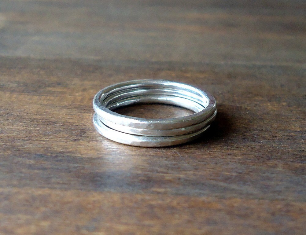 Silver Rings Stacking Set of 3 - Etsy