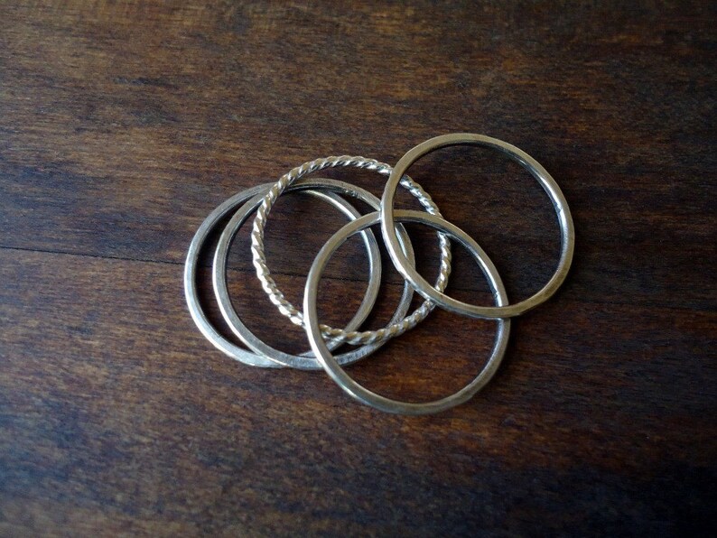Handmade Skinny Silver Stacker Rings - Etsy