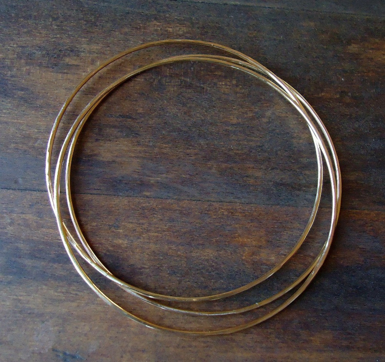 Bangle Gold Thin Small - Etsy