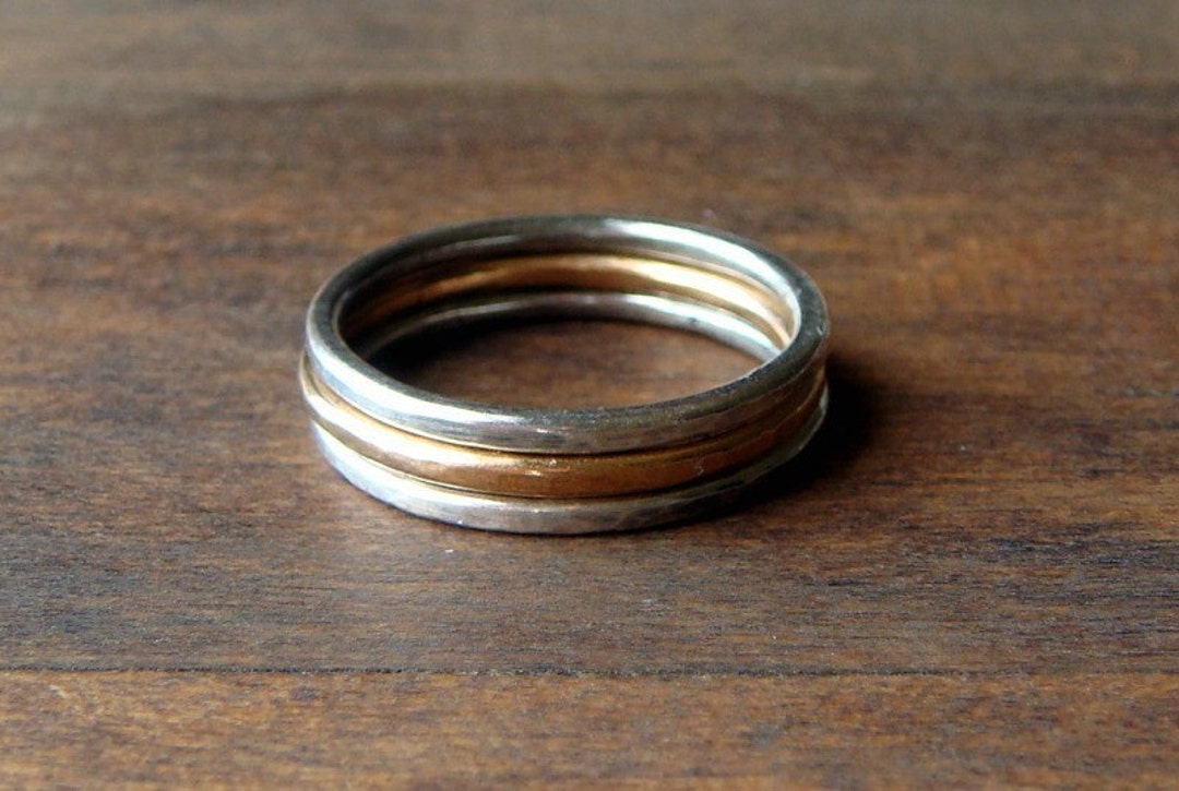Handmade Silver/gold Stacking Rings - Etsy