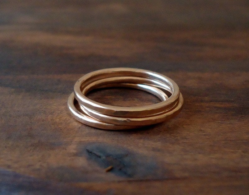 Handmade Gold Stacking Rings - Etsy