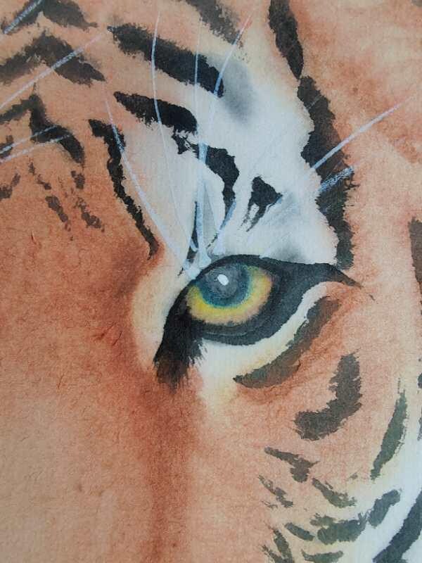 Tiger Head Painting, Sumi-e, Wall Hanging Art, Wall Decor, Purely Hand ...