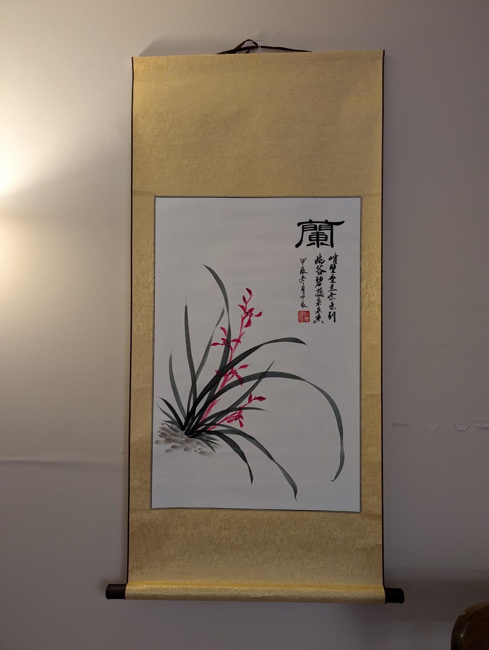 Purely Hand-painted Chinese Painting,japanese Ink Scroll,flower Art ...