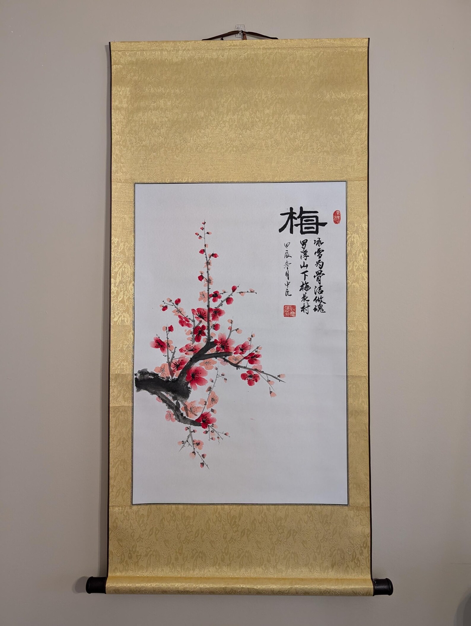 Hand-painted Chinese Painting,japanese Ink Scroll,plum Bossom Painting ...
