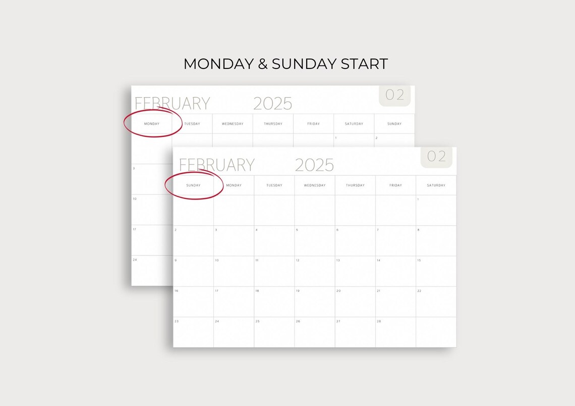 Digital 2025 Calendar, 2025 Calendar, Monthly Planner, Monthly Calendar ...
