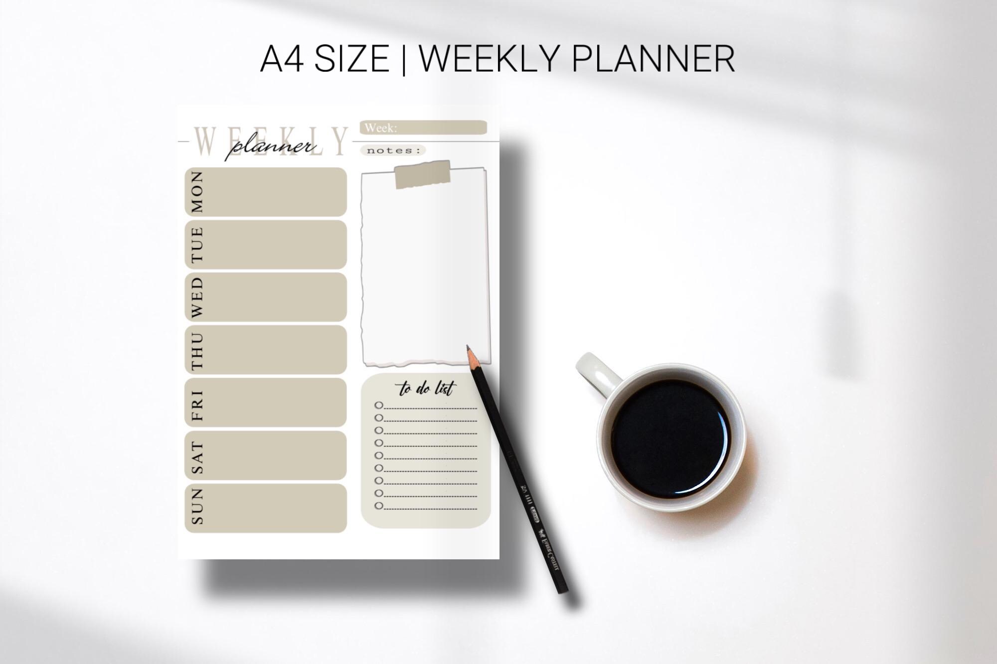 Weekly Planner Printable, Weekly Organizer, Digital Weekly Planner ...