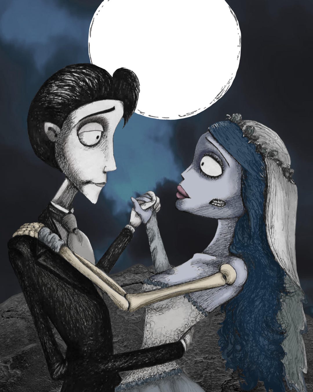 Corpse Bride Hand Drawn Artwork - Etsy