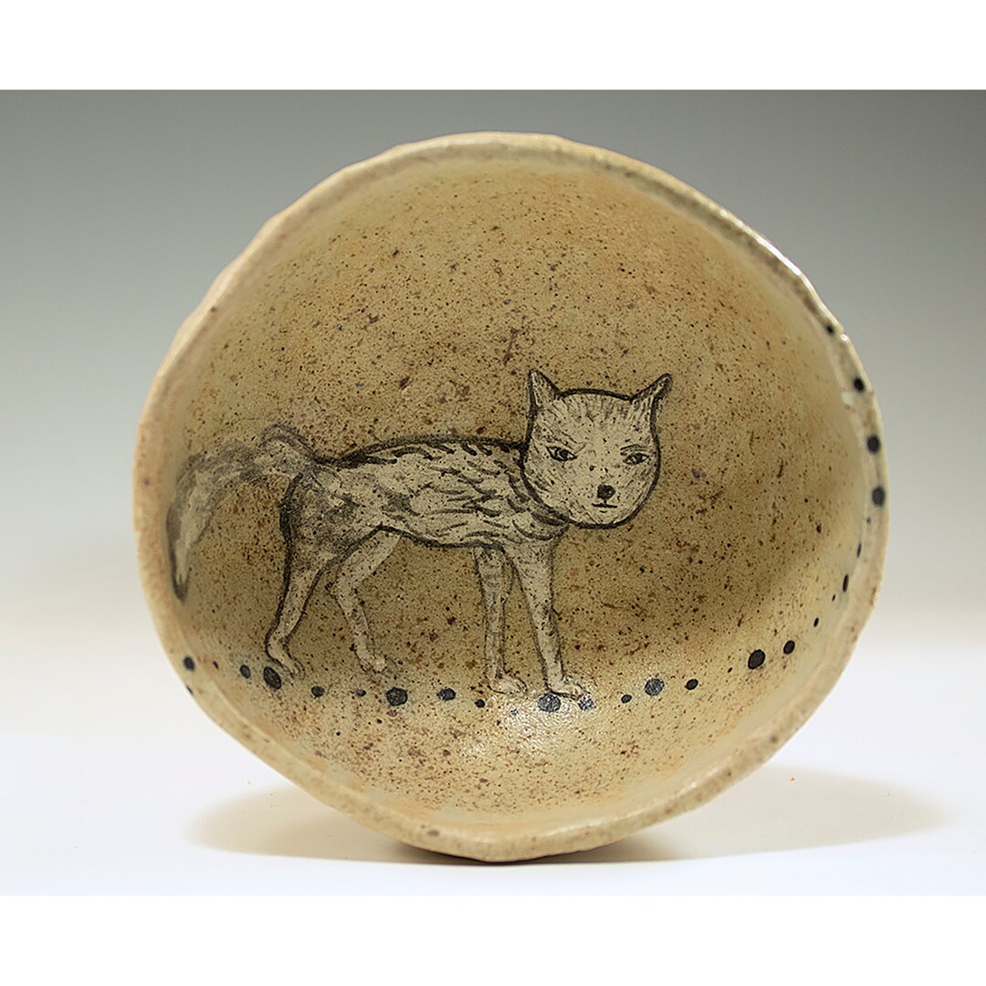 Decorative Wood Fired Pinch Bowl Tentative Pussy Cat by Jenny Mendes - Etsy