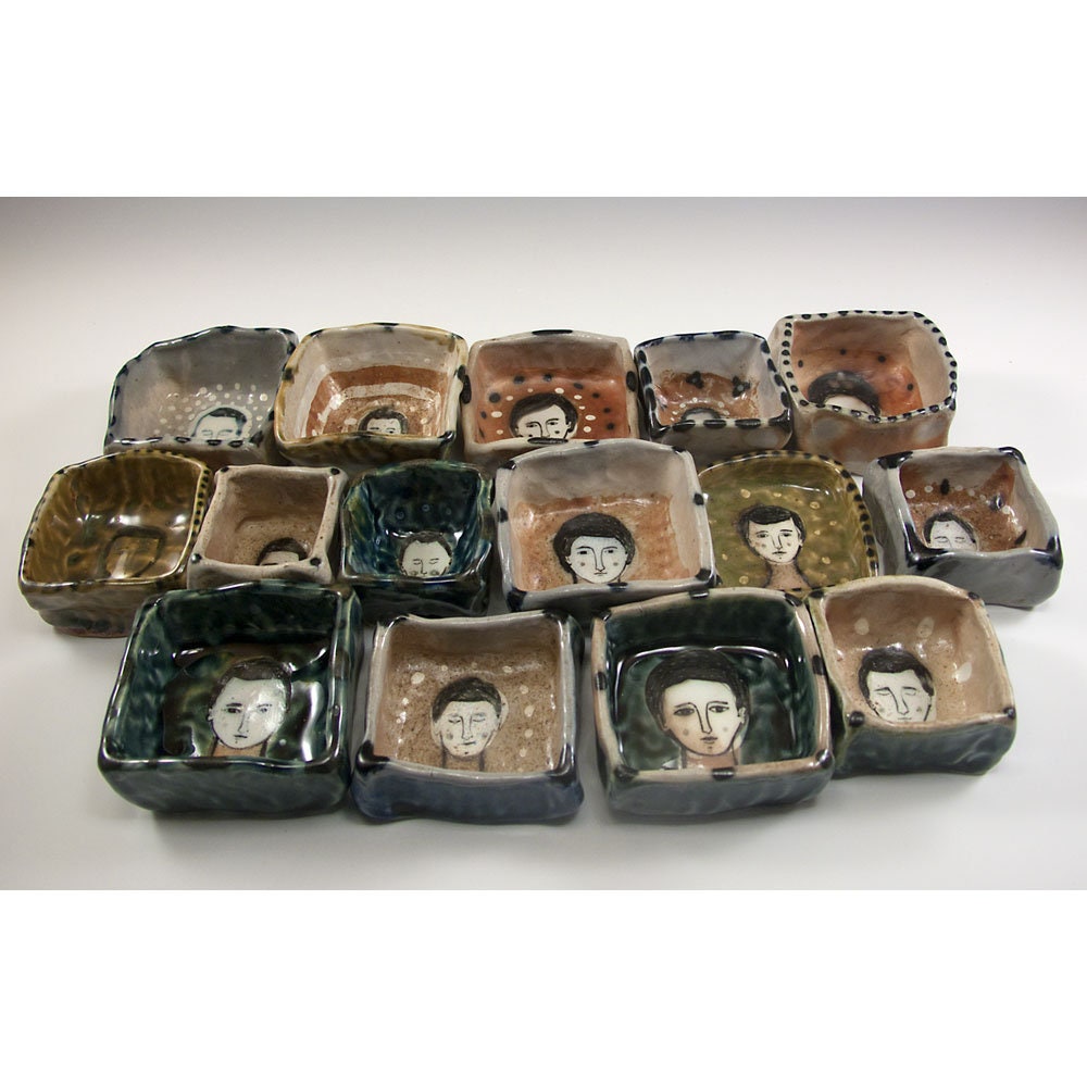 Pinched Square Wood Fired Bowl by Jenny Mendes 7 of 15 - Etsy