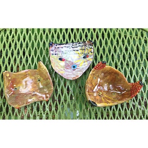 Pinched Cat Bowl Yellow Kitty Kat by Jenny Mendes - Etsy