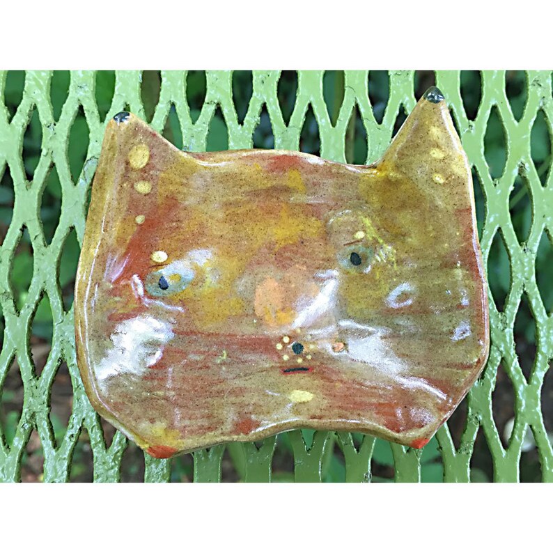 Pinched Cat Bowl Yellow Kitty Kat by Jenny Mendes - Etsy