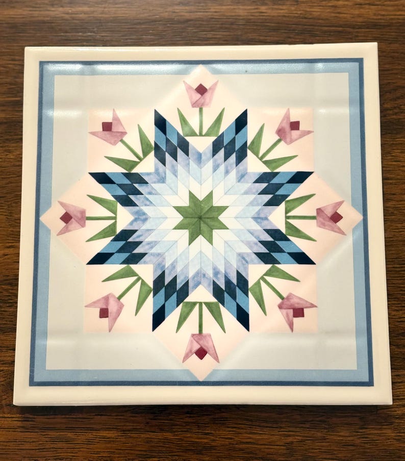 Ceramic Blue Lone Star Tile - Etsy