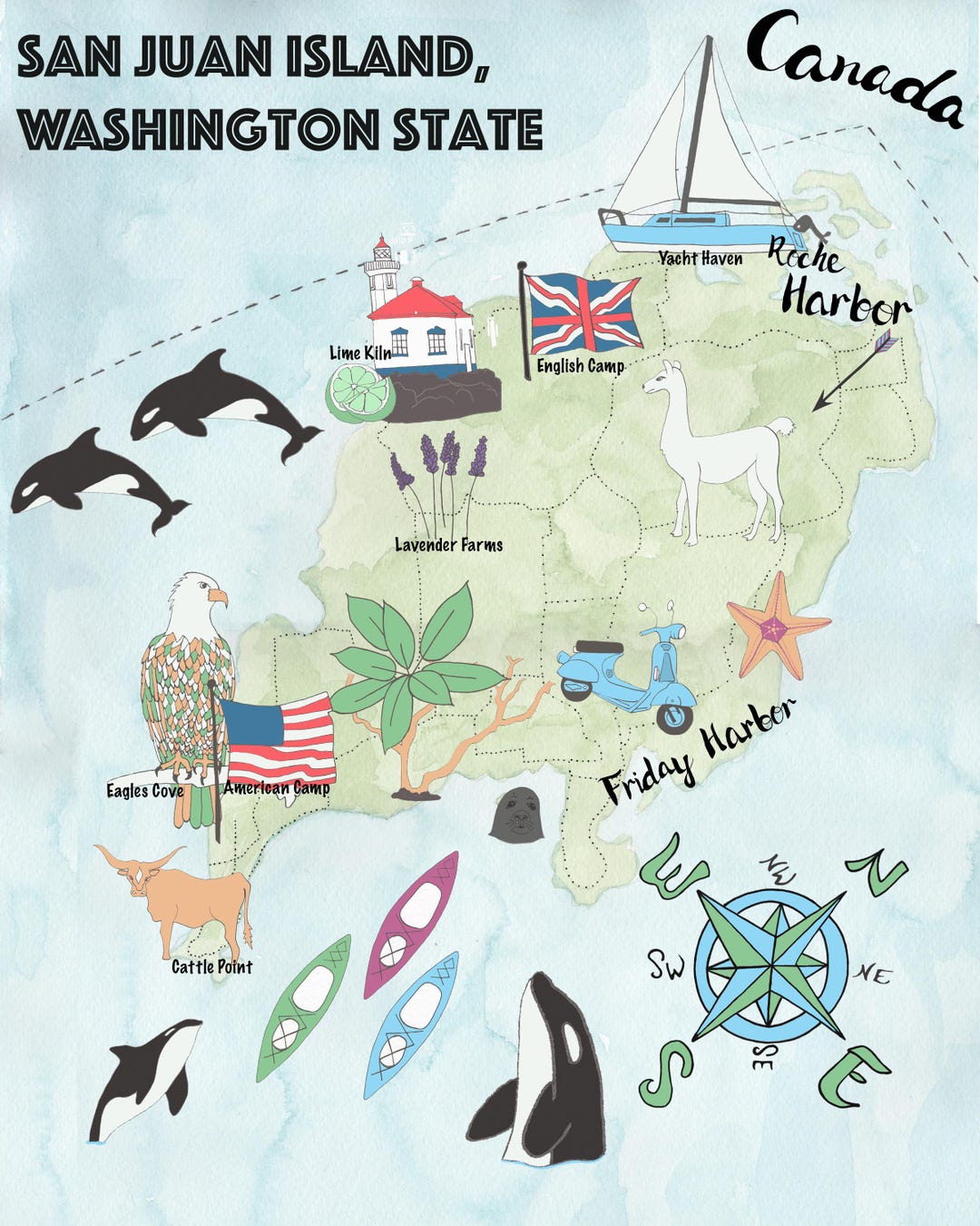 Hand Drawn Illustrated Custom Maps Cities, Islands, Towns ...