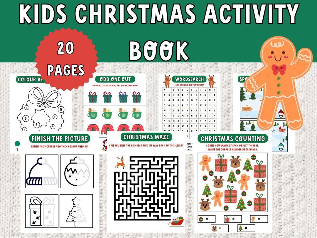 Kids Christmas Activity Book Christmas Activity Pages Printable Pages ...