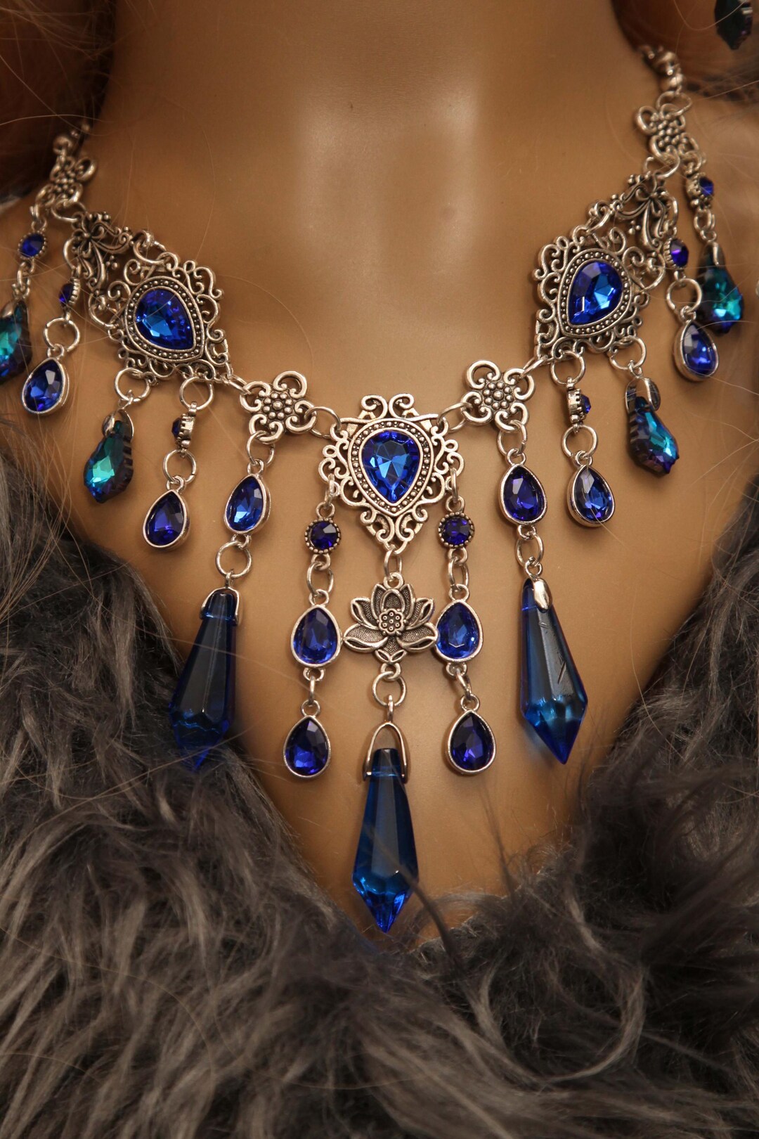 Royal Bermuda Blue Saphire Elven Mermaid Siren Victorian Art Nouveau ...