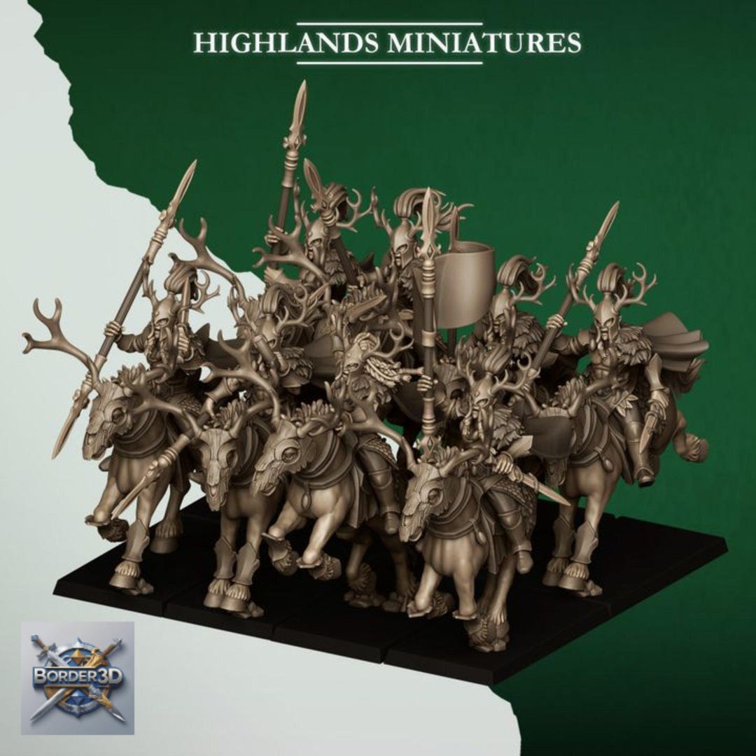 Feral Elf Cavalry | 32mm Resin Wild Hunt Forest Riders | 3D Printed ...