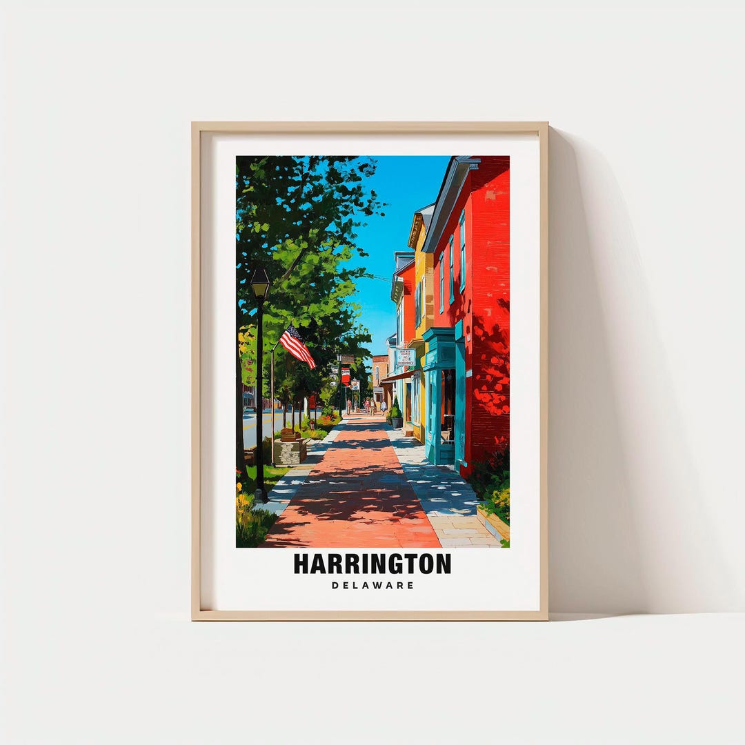 Harrington Print – USA Poster, Small Town Views, Coastal Charm ...
