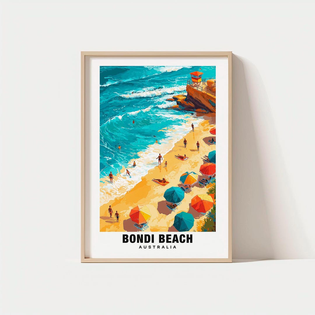 Bondi Beach Poster, Australia - Australia Print, Bondi Beach Travel ...