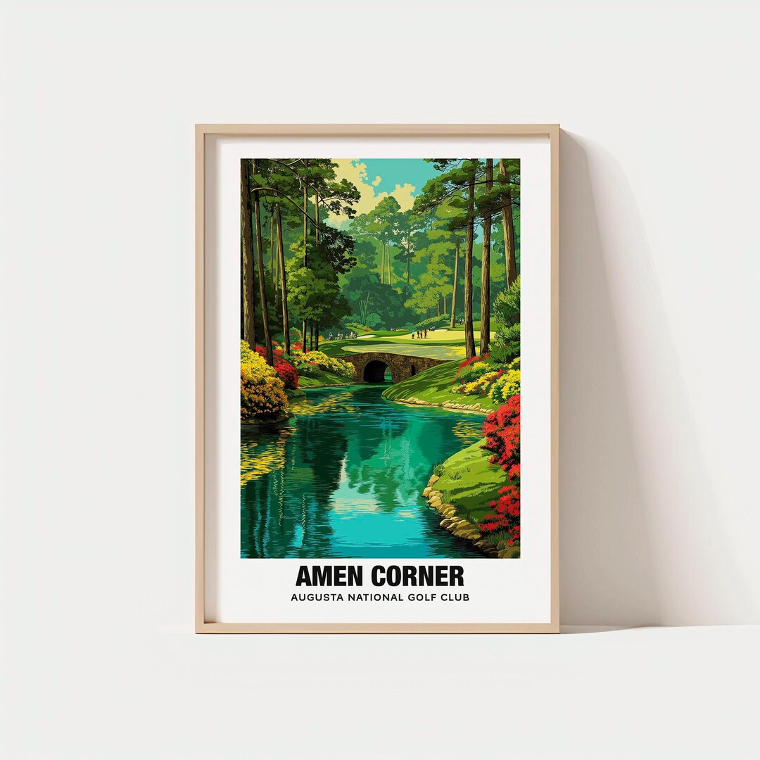 Amen Corner Golf Print, Augusta National, Azaleas and Creek (digital ...
