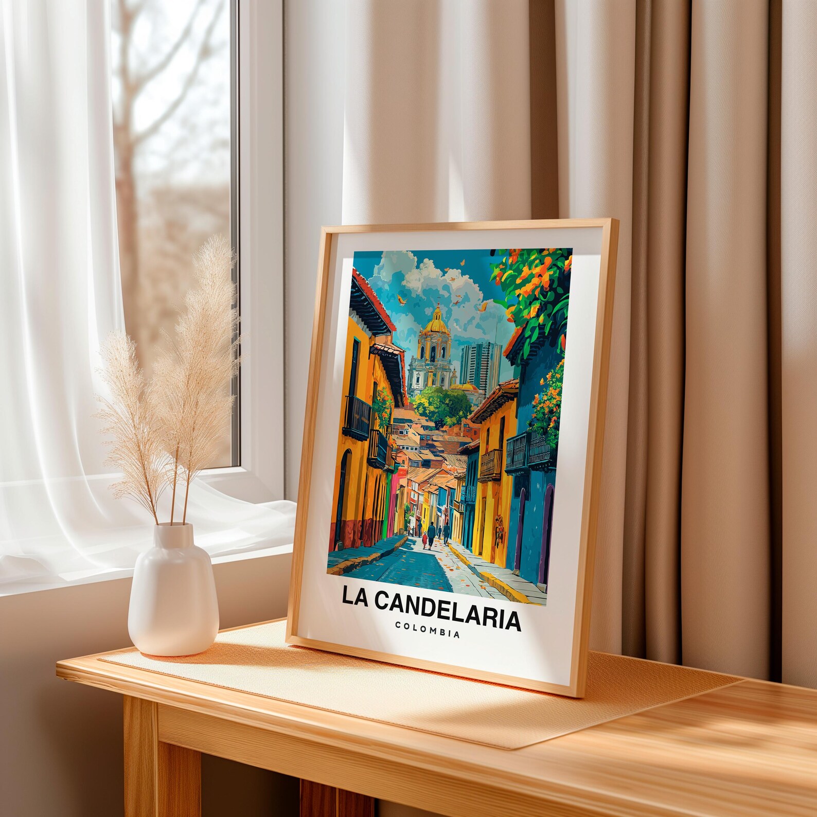 La Candelaria Historic District Travel Print Wall Art, Bogotá ...