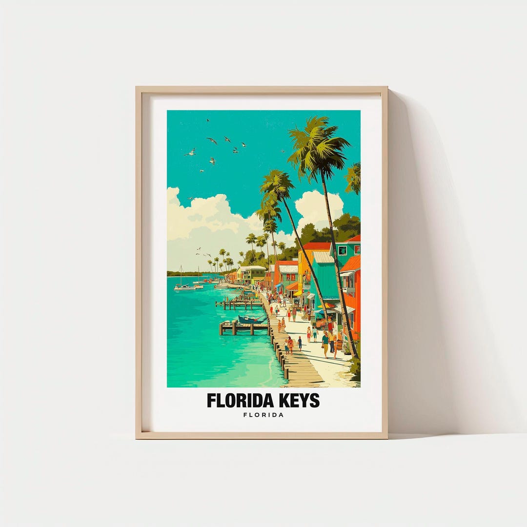 Florida Keys Print - USA Poster, Florida Keys Views, Island Charm ...