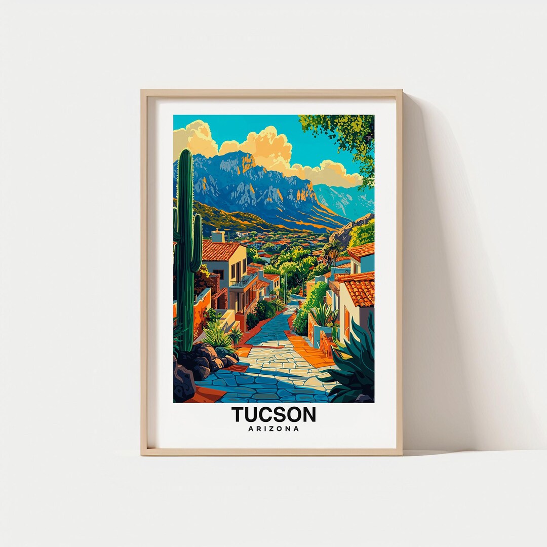 Tucson Print - Arizona Poster, Travel Wall Art, Scenic View, Desert ...