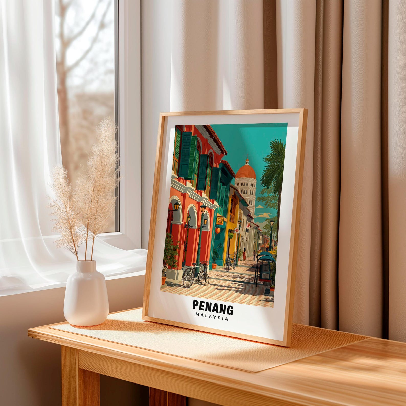 Penang Print - Malaysia Poster, Penang Views, Penang Beaches, Penang ...