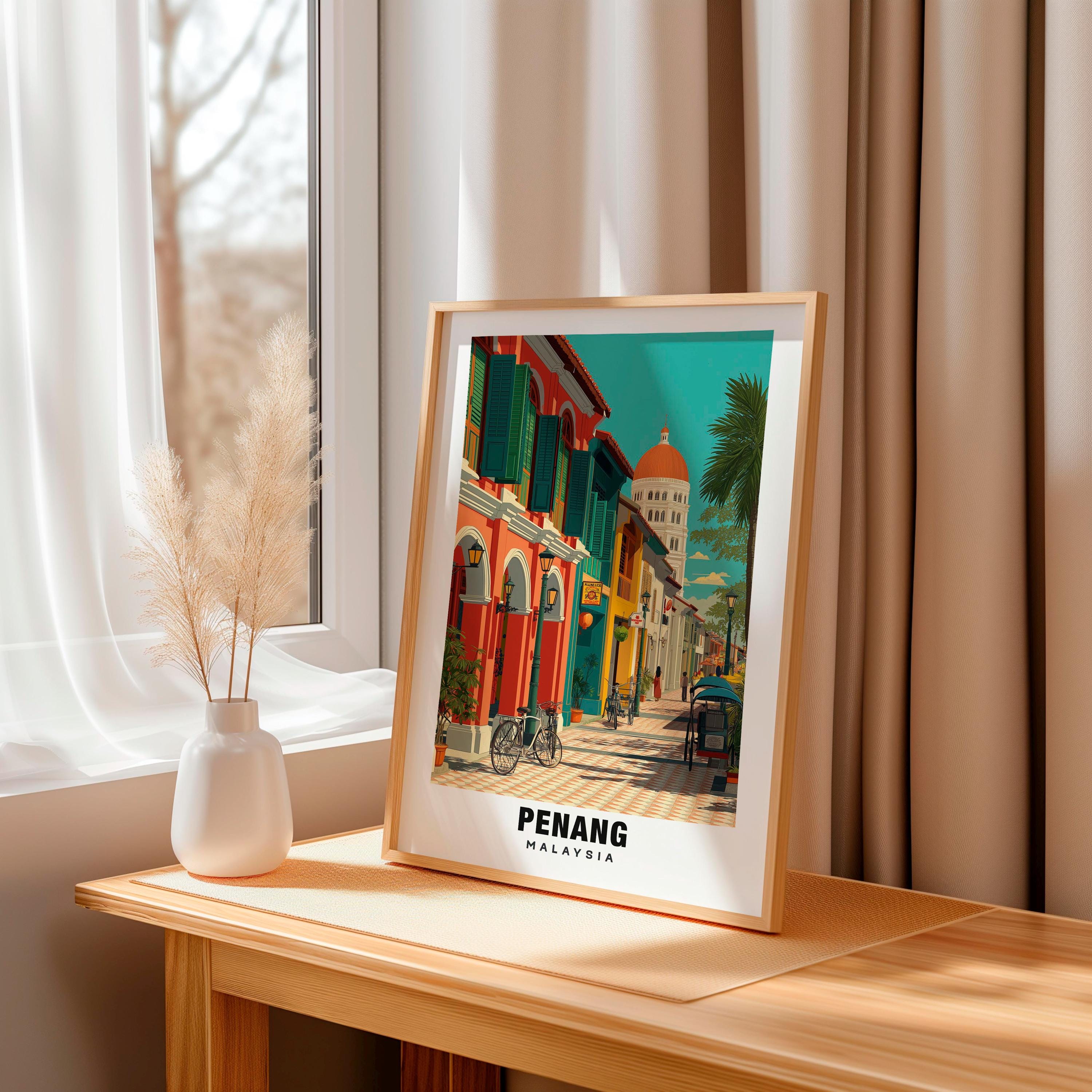 Penang Print - Malaysia Poster, Penang Views, Penang Beaches, Penang ...