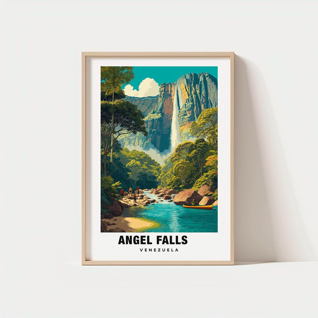 Angel Falls Travel Print, Angel Falls - Venezuela Travel Gift ...