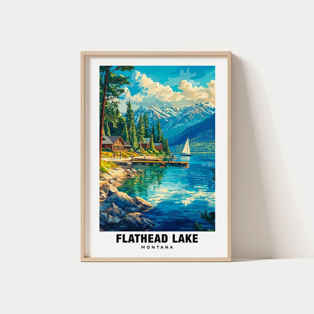Flathead Lake Print - Montana Poster, Flathead Views, Flathead Art ...