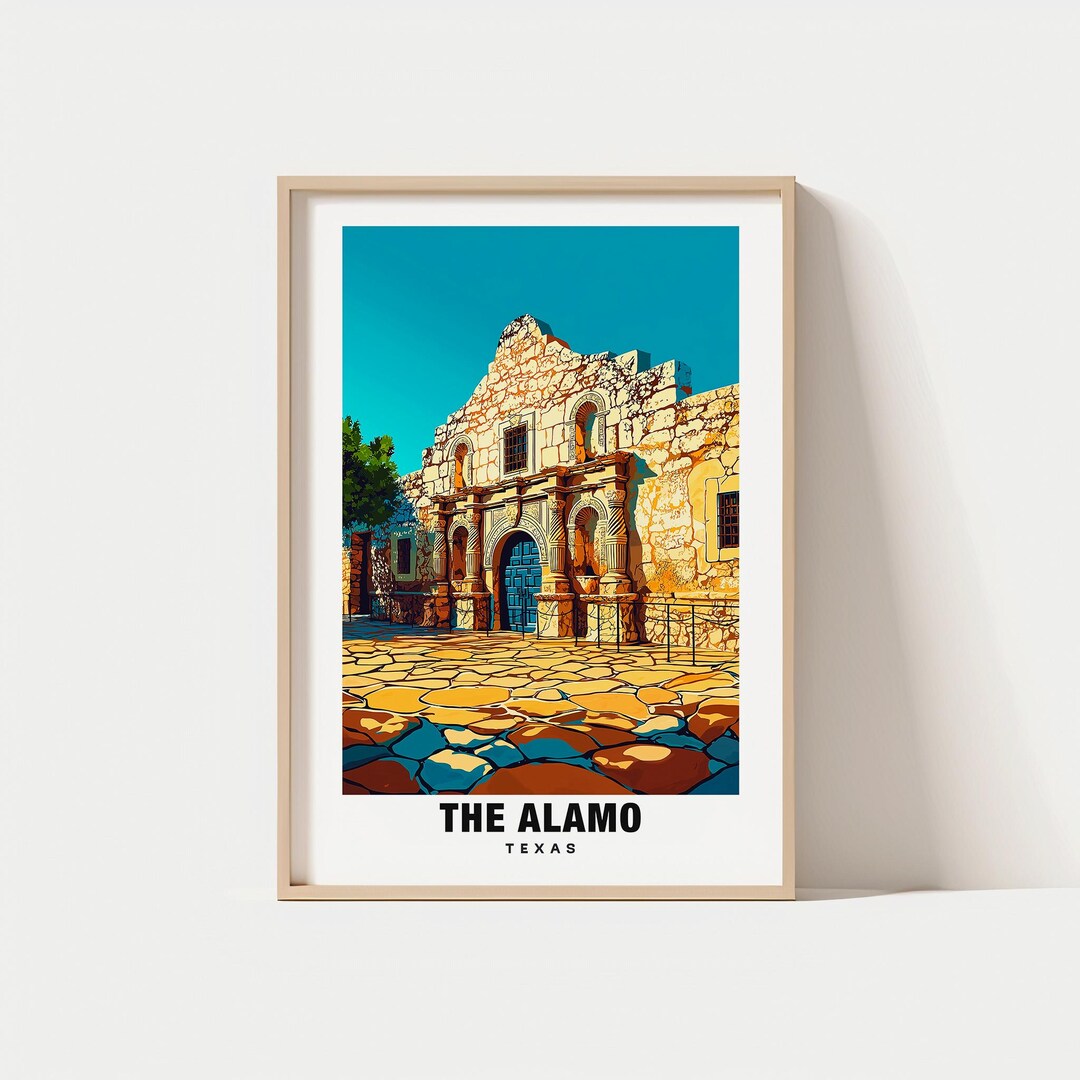 Alamo Print - Texas Poster, Alamo Views, Alamo Landmarks, Alamo City ...