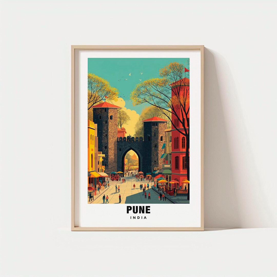 Pune Print – India Poster, Travel Art, Urban Scene, Cultural Views ...