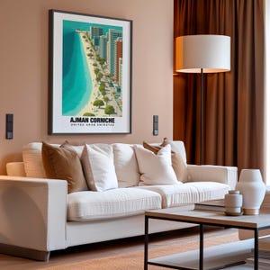 Ajman Corniche Print - UAE Poster, Travel Wall Art, Coastal Print ...