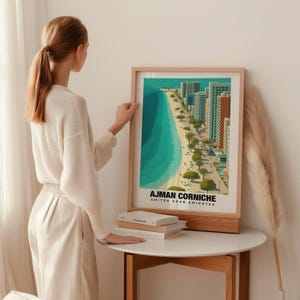 Ajman Corniche Print - UAE Poster, Travel Wall Art, Coastal Print ...