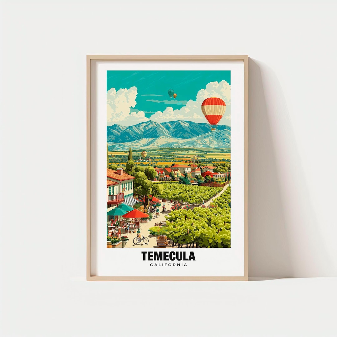 Temecula Print - USA Poster, Temecula Views, California Charm, Vineyard ...