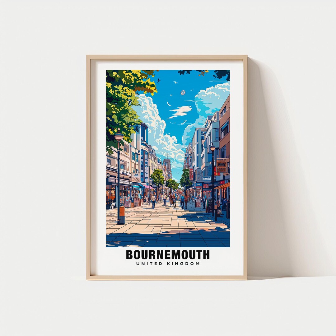 Bournemouth Print - England Poster, Bournemouth Views, Bournemouth ...
