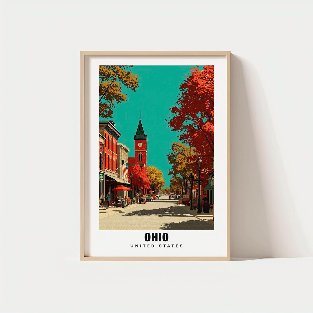 Ohio Travel Poster: Scenic Views and City Landscapes - Etsy
