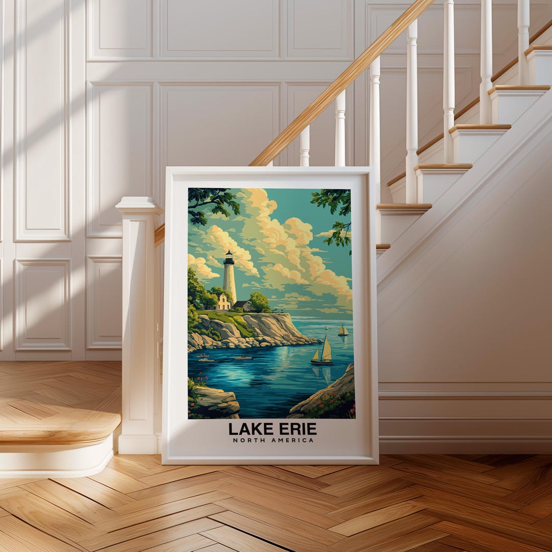 Lake Erie Poster, USA USA Print, Lake Erie Travel Gift, Lake Erie ...