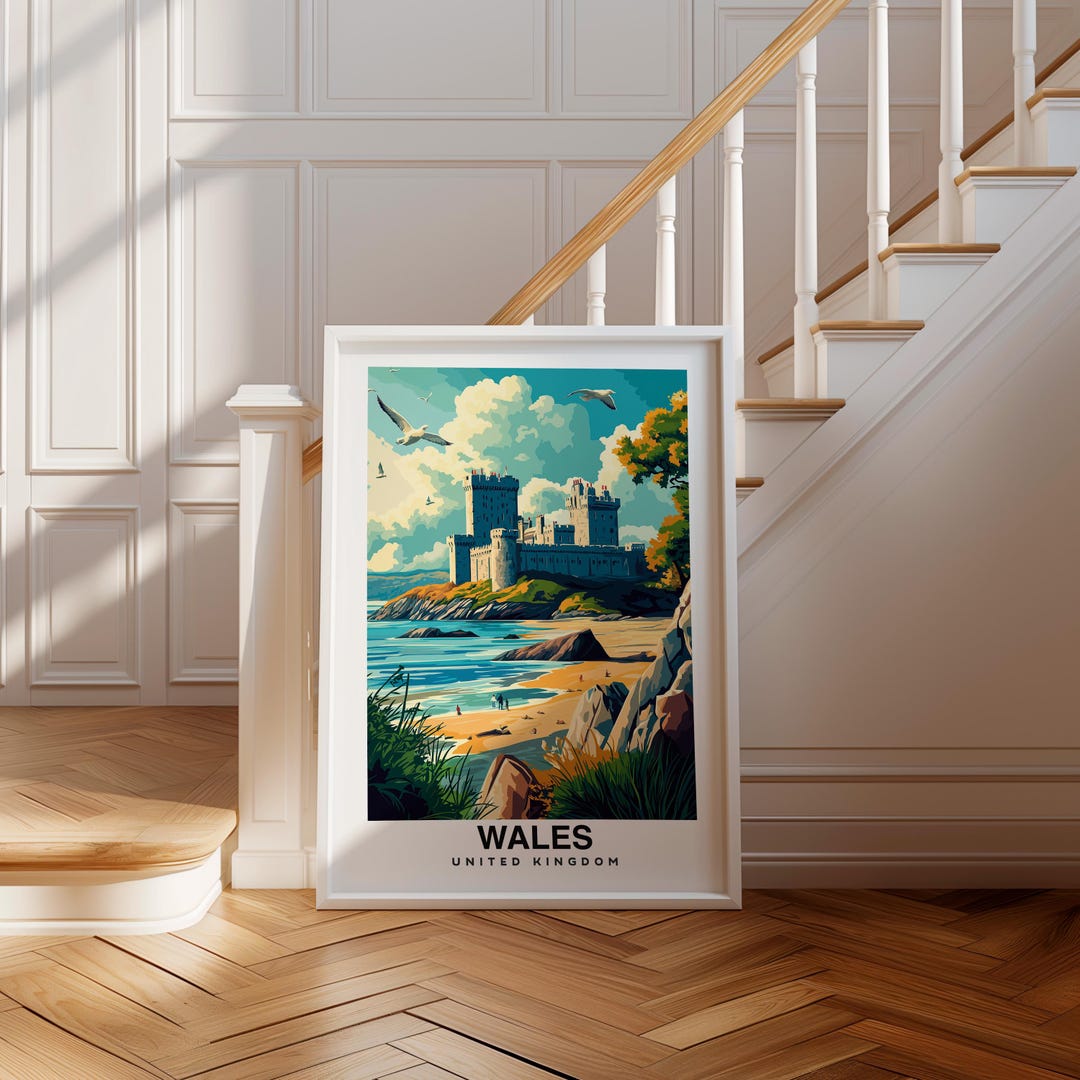 Wales Print - UK Poster, Travel Wall Art, Landscape Print, Scenic Art ...