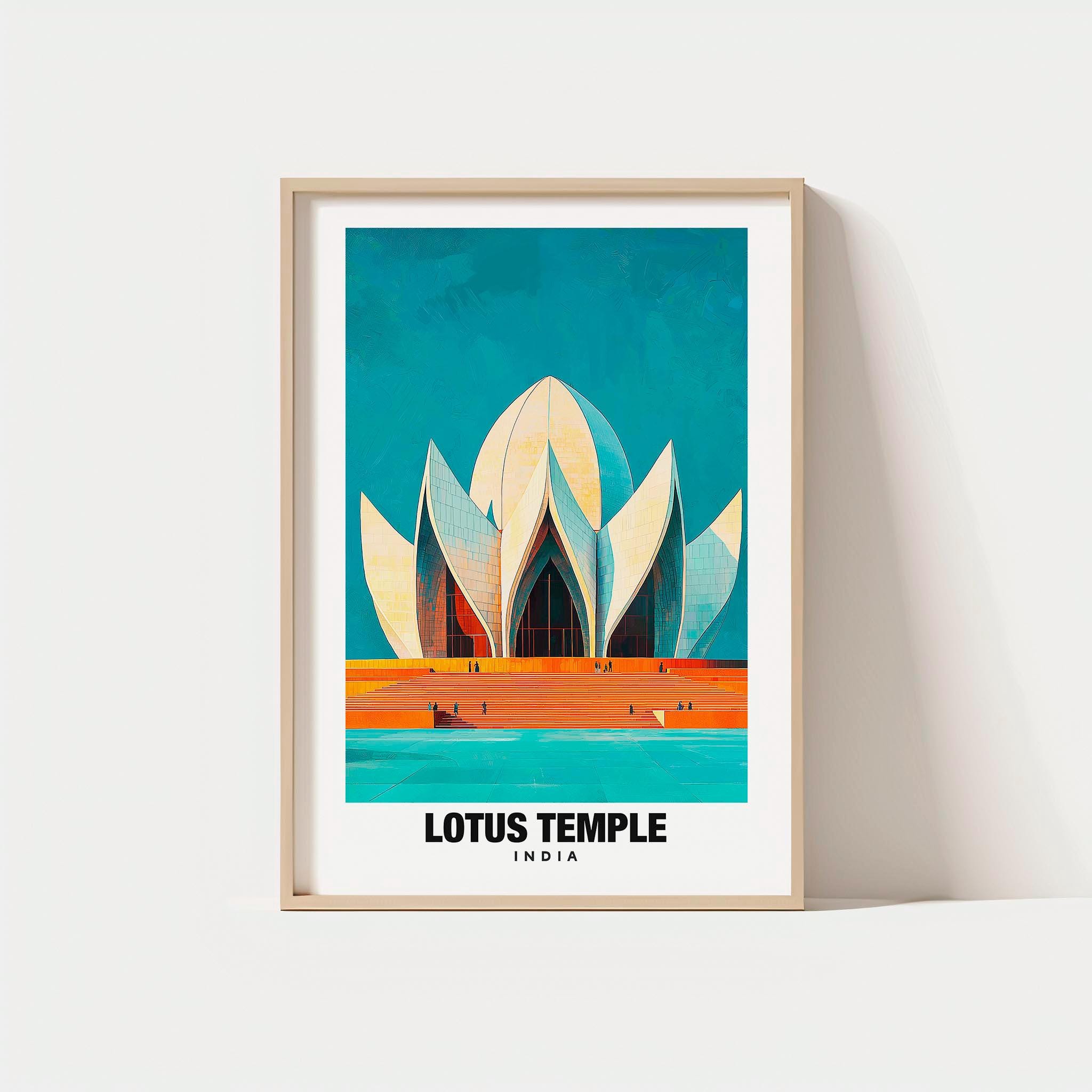 Lotus Temple Travel Print, Lotus Temple - India Landmark, Printable ...