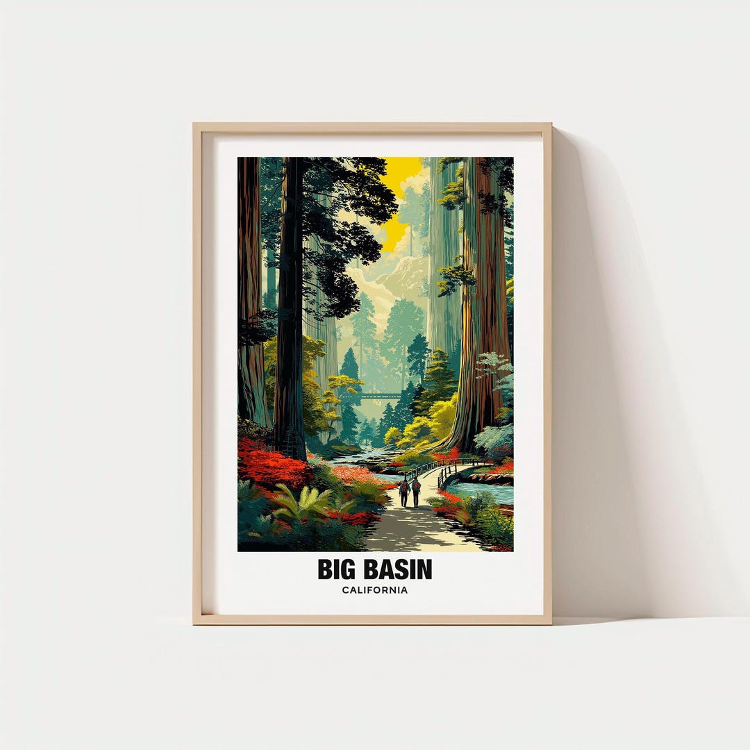 Big Basin California Print, Redwood Forest, Misty Trail (digital ...