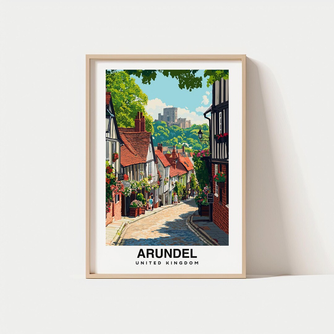 Arundel Print - England Poster, Travel Wall Art, Historic Print, Scenic ...