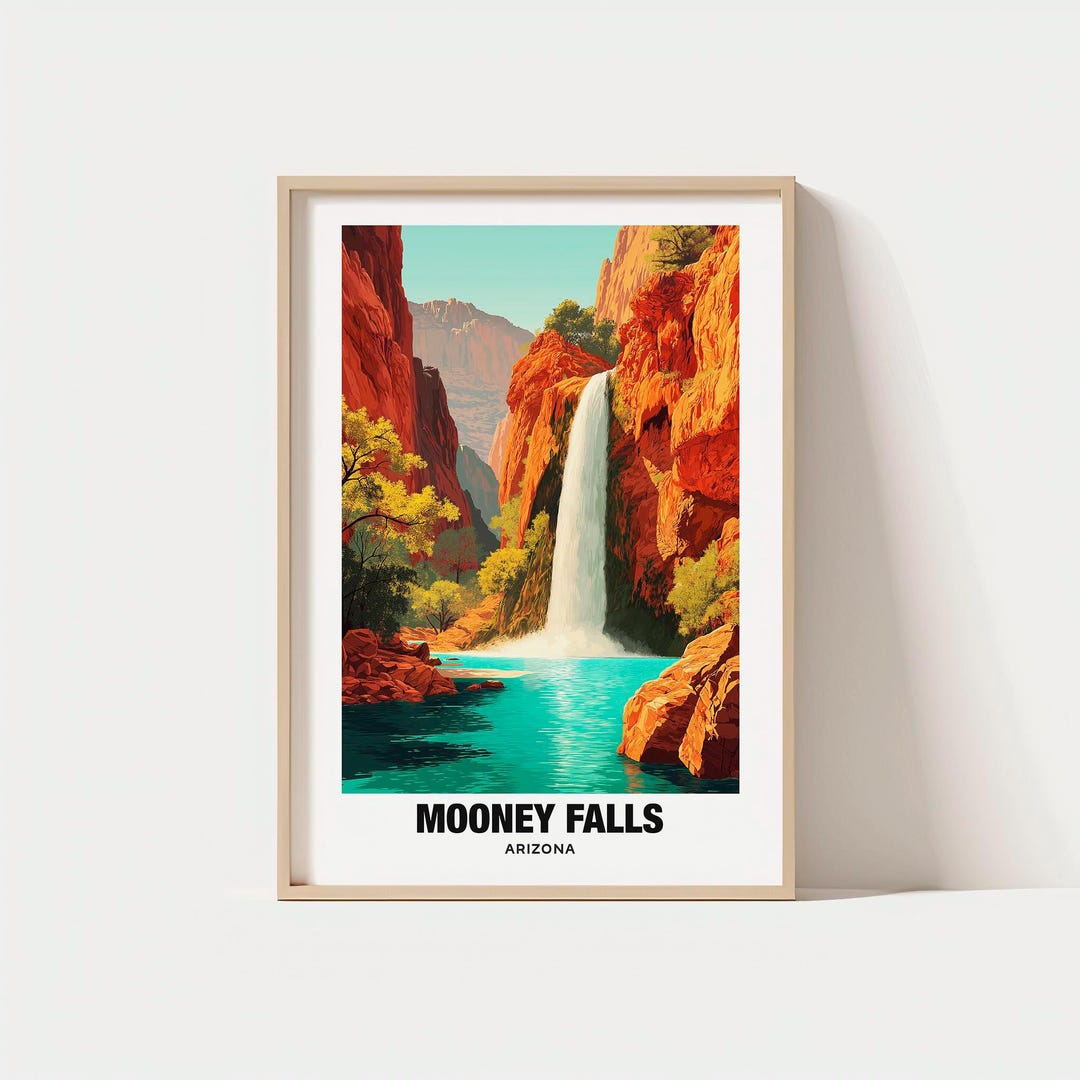 Mooney Falls Print - Arizona Poster, Mooney Falls Views, Canyon Charm ...
