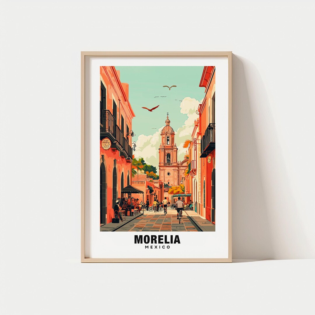 Morelia Print - Mexico Poster, Morelia Views, Morelia Art, Mexico Charm ...