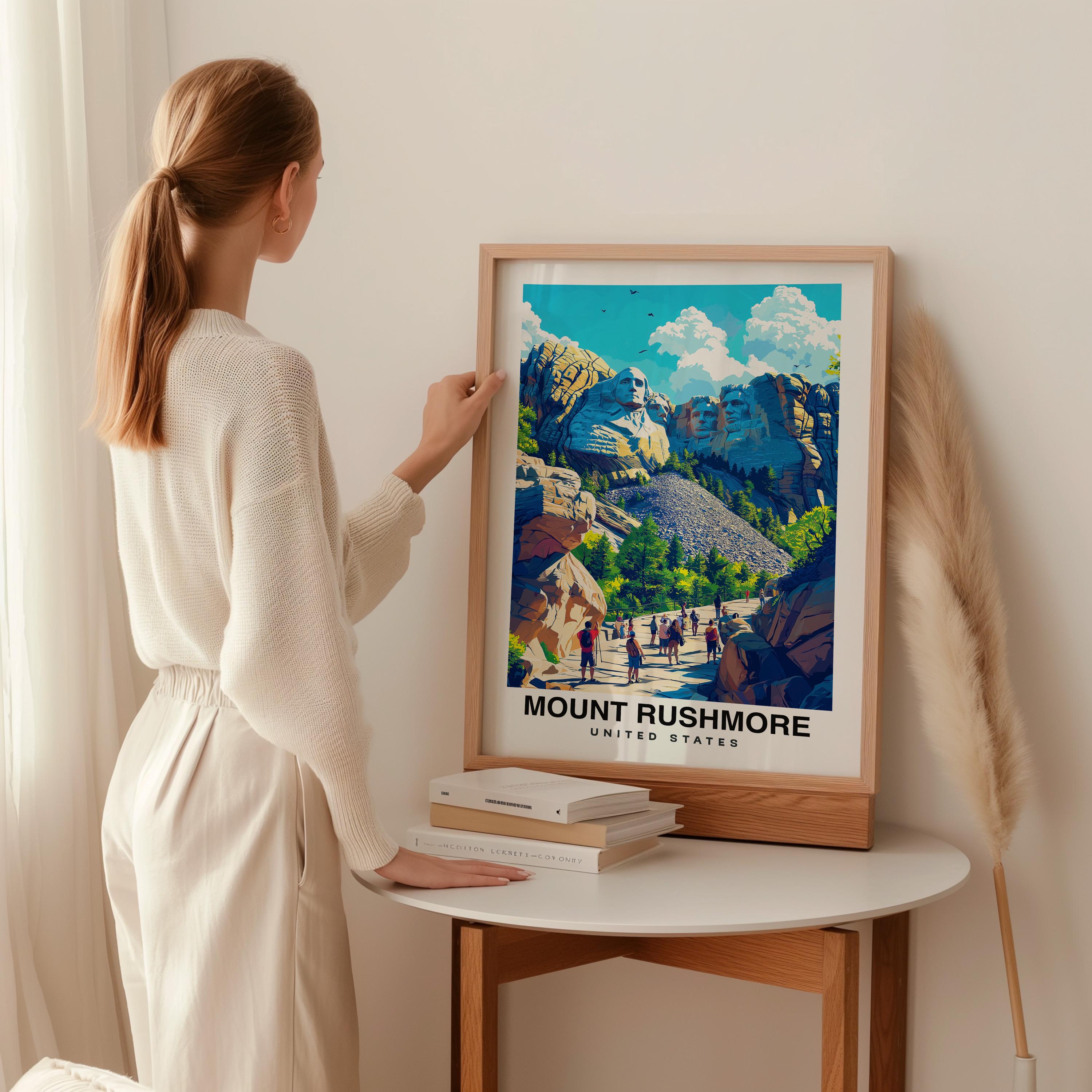 Mount Rushmore Travel Print, Mount Rushmore - USA Landmark, Printable ...