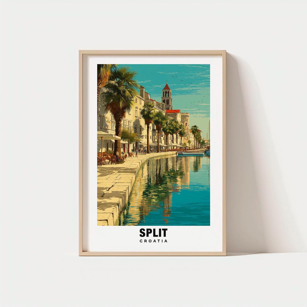 Split Print - Croatia Poster, Split Views, Split Old Town, Split City ...