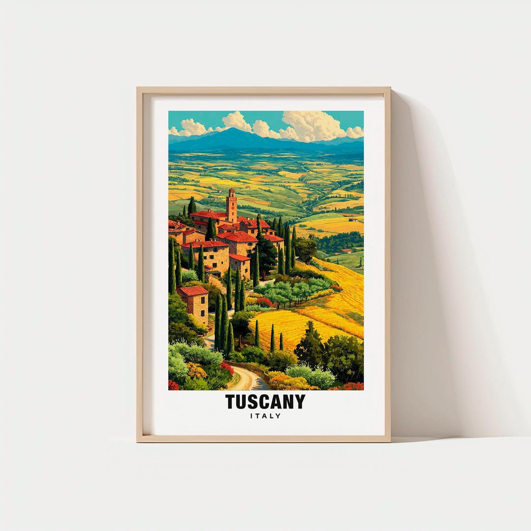 Tuscany Print - Italy Poster, Travel Wall Art, Landscape Print, Scenic ...